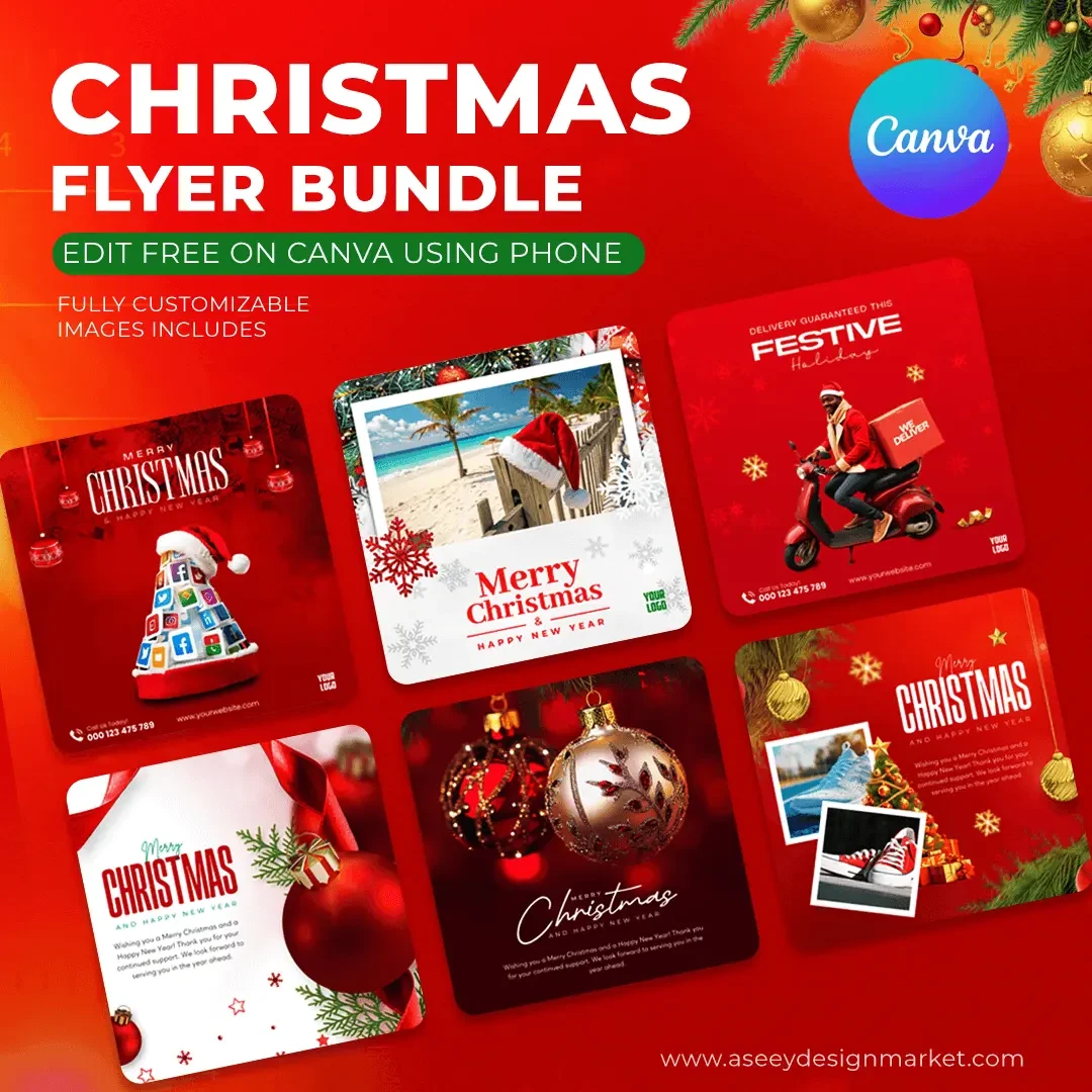 Customizable Canva Christmas Flyers for Social Media