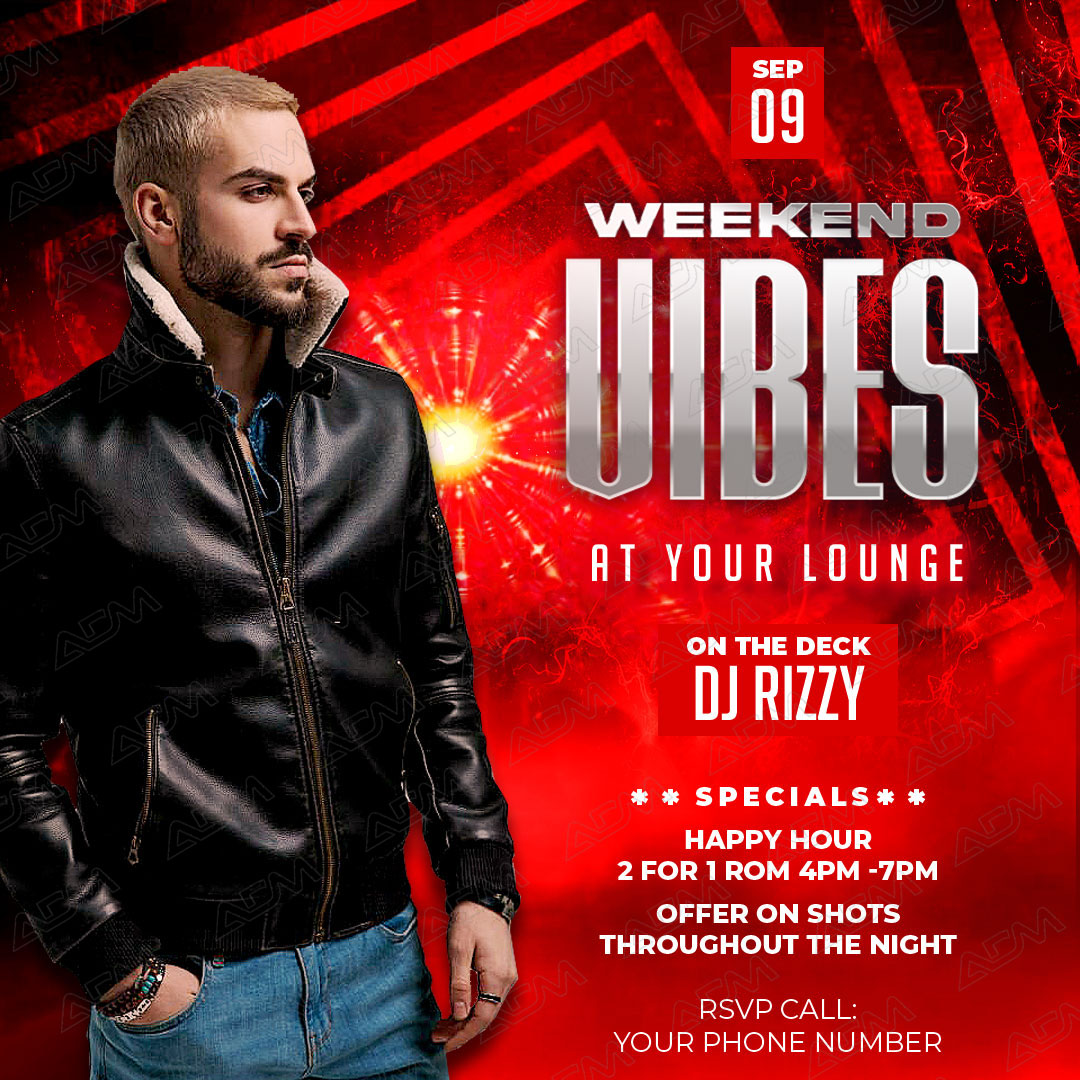 Weekend Vibes PSD Night Club Video Flyer Templates