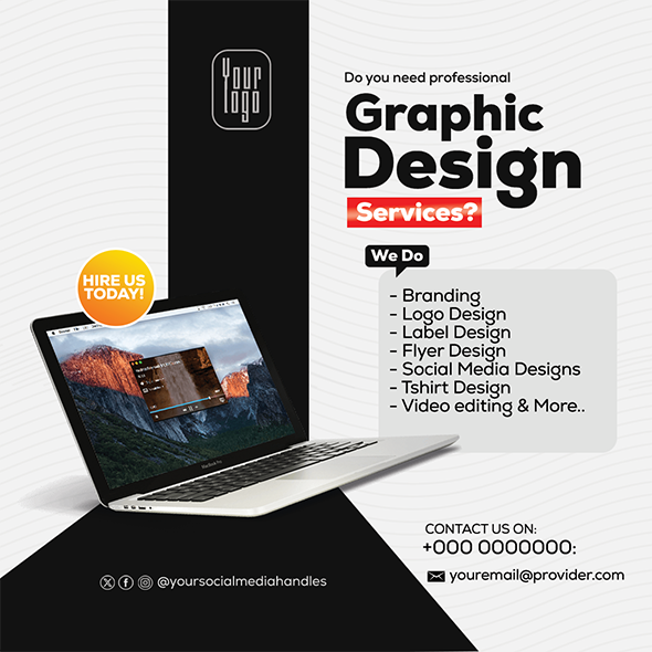 Graphic Design Promo PSD Flyer Template – Customizable