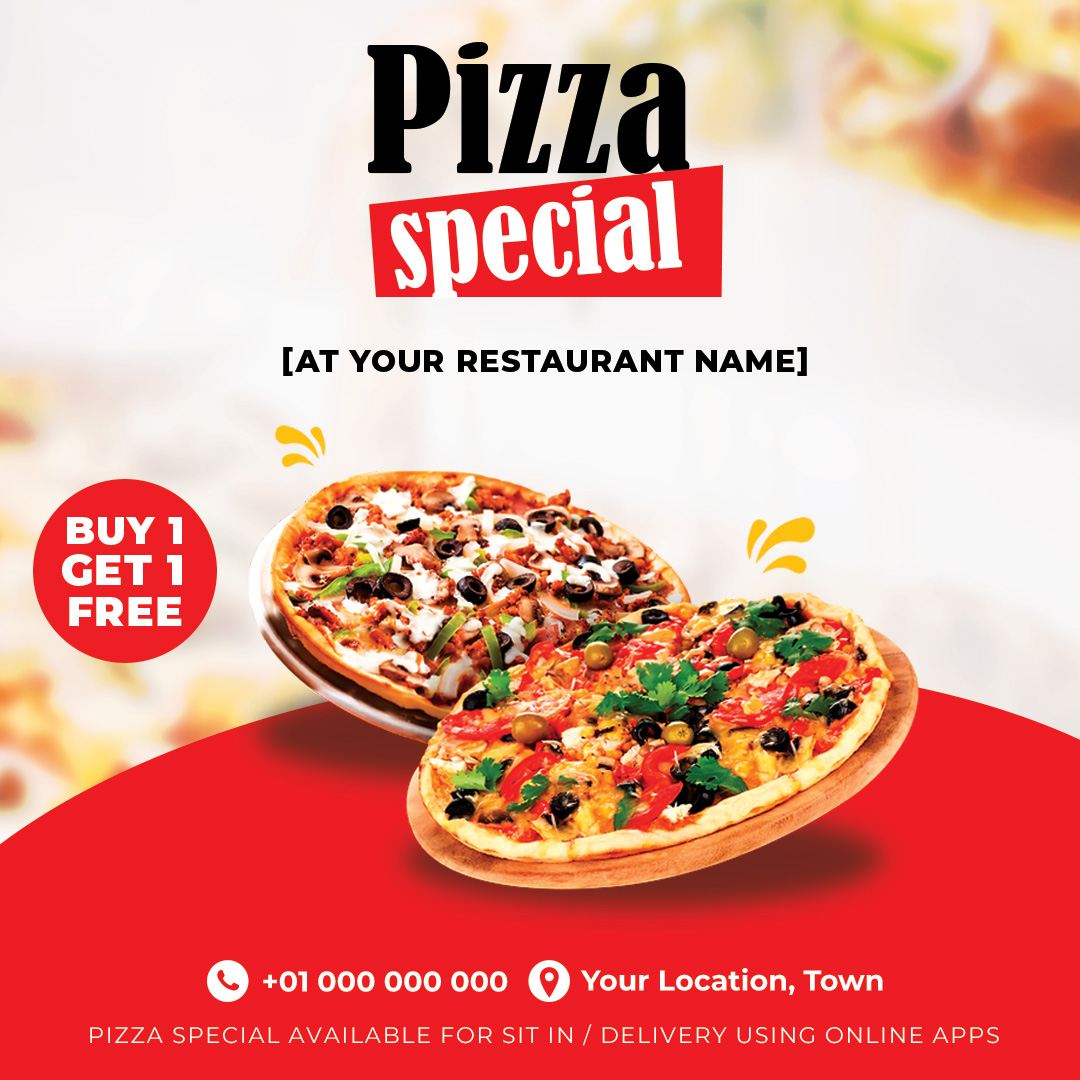 Easy to Edit PSD Pizza Flyer Template